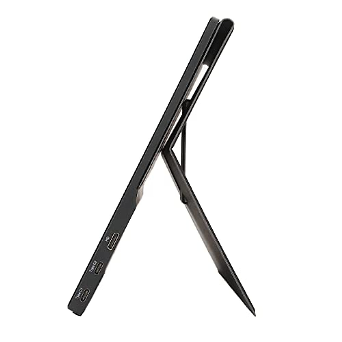 Shanrya Portable Laptop Monitor, Double Speaker 13.3 Inch External Screen Ultra Slim 1440P IPS HDR Type C for Phones for Travel (US Plug)