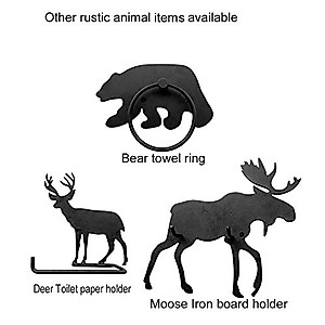 ABLinox Moose Hooks for Hanging, Bath Towel Hooks, Rustic Hooks, Black Metal Country Farmhouse Décor