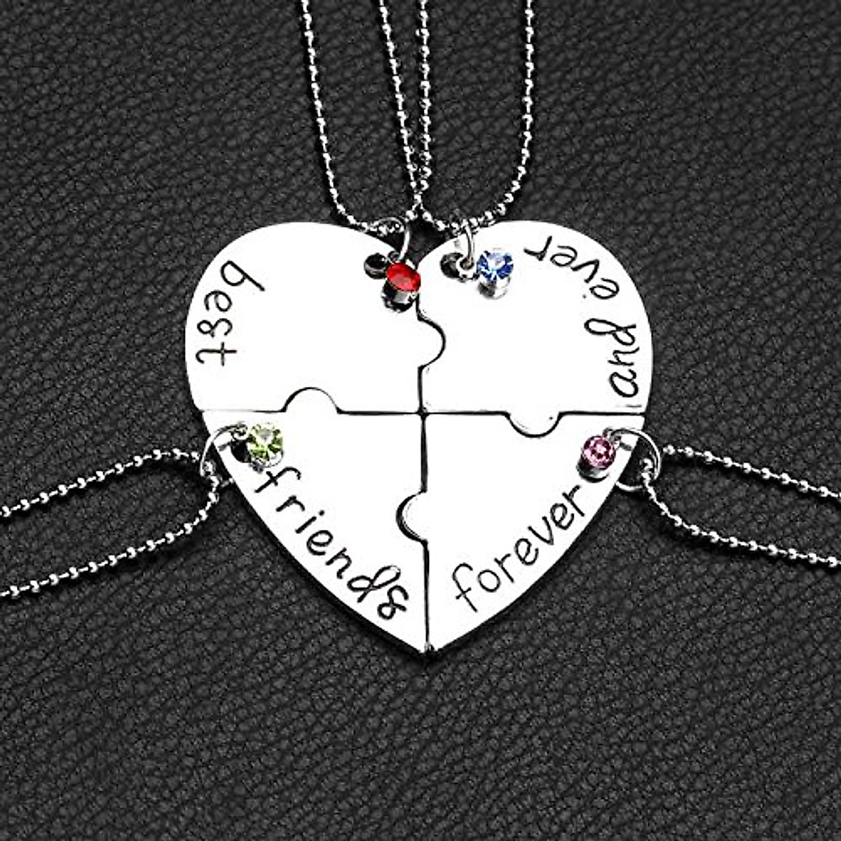 MXXGMYJ Best Friend Necklaces Gifts for 4 Bff Friendship Necklace Matching Heart Necklace for Best Friends Birthday Christmas Gifts for Women Teen Girls