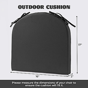 Bafode Patio Chair Cushions Set of 4, 17" x 16" x 2" Waterproof Outdoor Chair Cushions for Furniture, Seat Cushion with Ties, for Patio, Yard, Garden Dining Chair