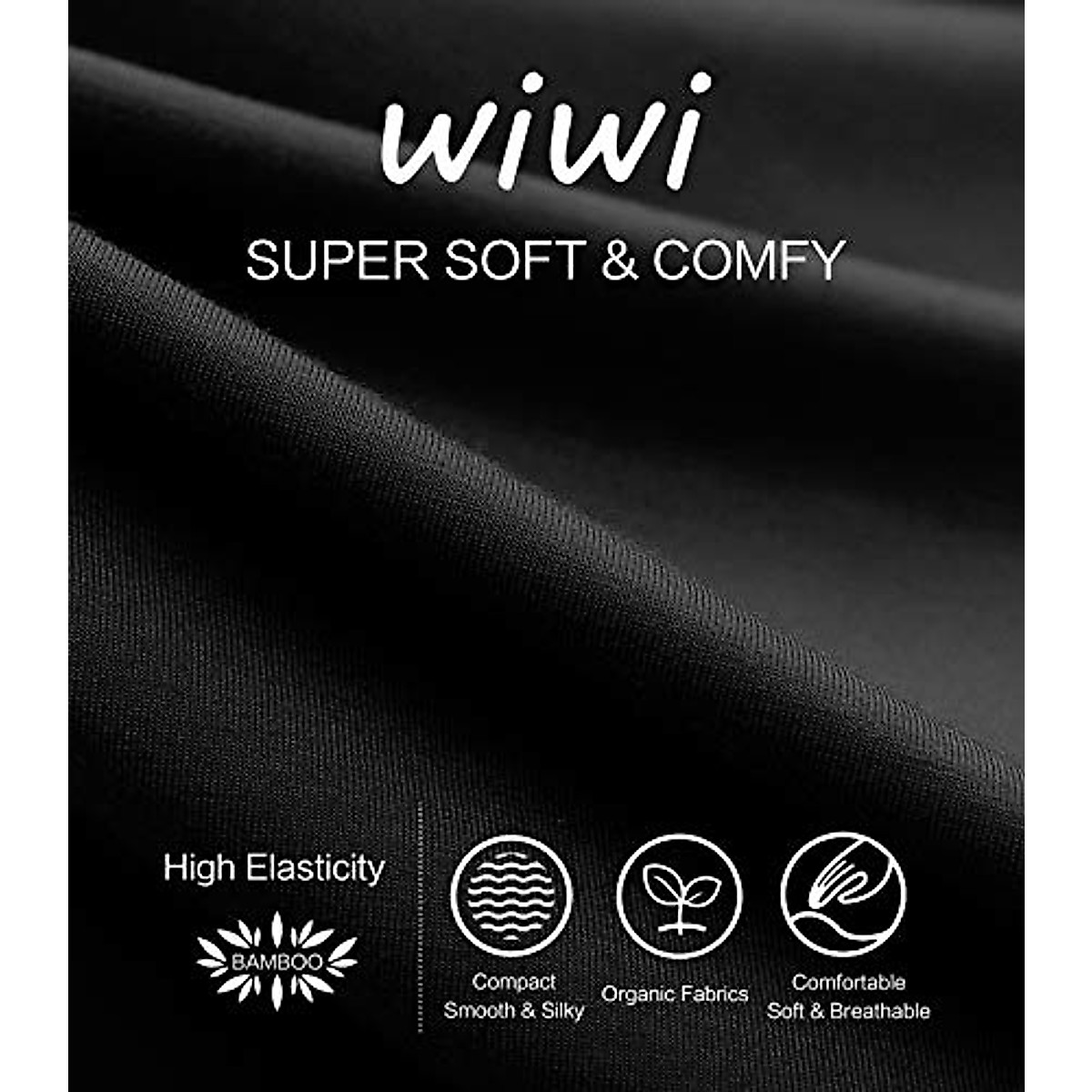 WiWi Women's Viscose from Bamboo Full Slip Nightgown Comfy Chemise Mini Nightgowns Lightweight Lounge Dress S-4X, Black, Large