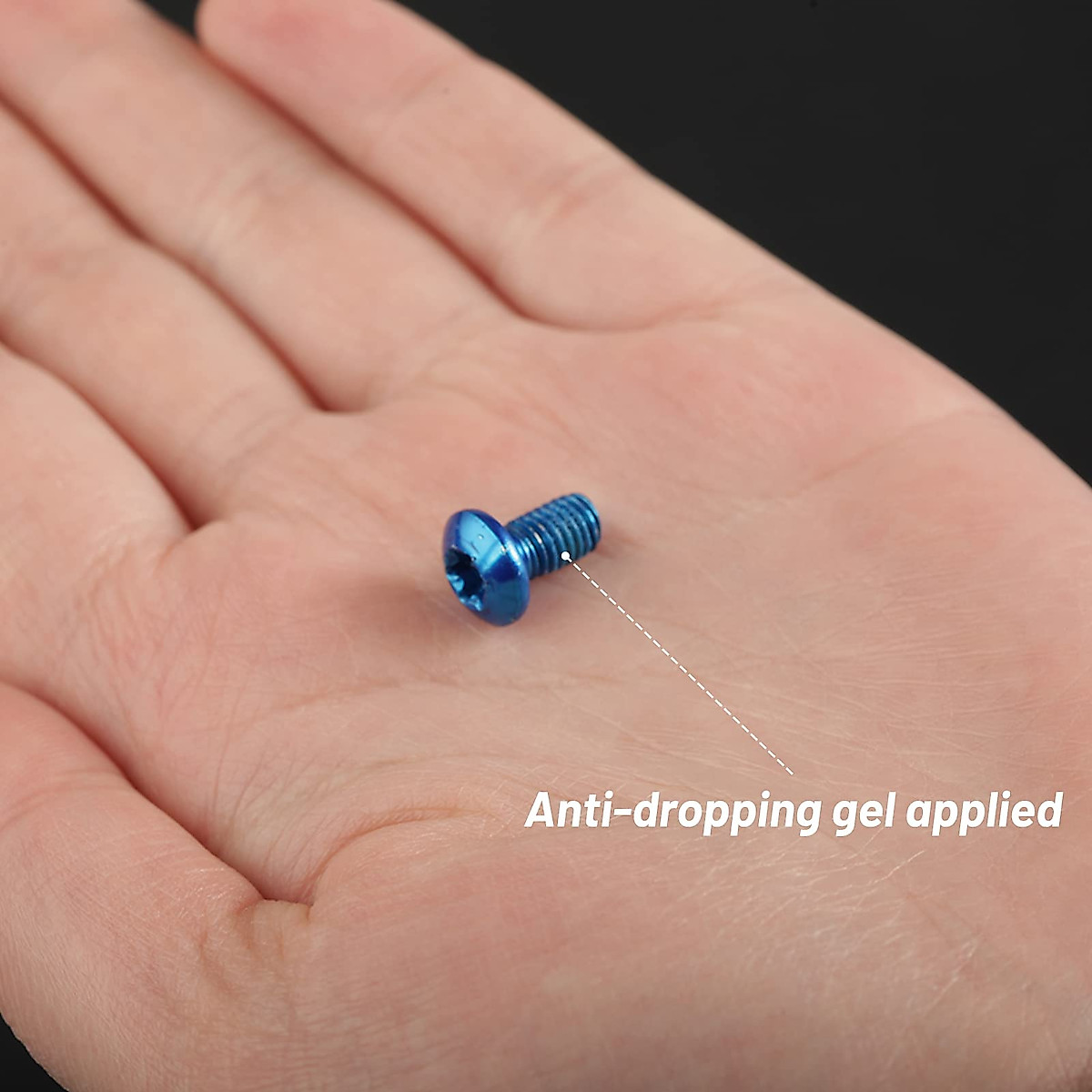 LEONTOOL 12 Pcs Bicycle Disc Brake Bolts M5x10mm MTB Rotor Bolts Blue Bicycle Rotor Screws Disc Rotor Bolts with 1 Pcs T25 Torx Wrench L for Road Bike Mountain Bike