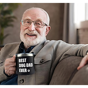 Hyturtle Best Dog Dad Ever Coffee Black Mug/Tumbler 14oz Gift For Dad, Gifts For Dad From Daughter, Son, Kids - Fathers Day - Birthday Gift Idea For Dog Lovers - Christmas Gifts For Father, Men