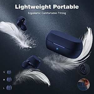 5.2 Bluetooth Headphones for Apple iPhone 16 16e 15 Pro Max 14 Plus 13, Small Ear Buds True Wireless Earbuds Earphones with Microphone Touch Control for Samsung S24 S23 Ultra Google Pixel 9 8 Blue