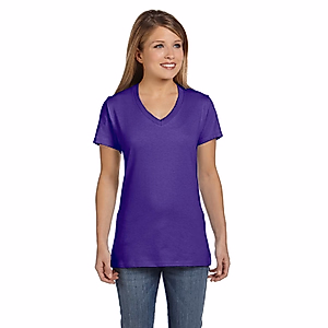 Hanes Women's Nano V-Neck T-Shirt XXL Purple