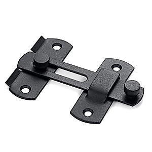 INIRET 2 Packs Barn Door Latches，3.93” x 2.75” Matte Black Stainless Steel barn gate flip Door Latch Bi-fold Door Lock,Sliding Door Antique Lock Gate Latches Wine Cabinet Closet Door Latches