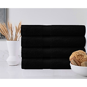 COTTON CRAFT Simplicity Bath Towels Set -7 Pack- 27x52-100% Cotton Bath Towel - Lightweight Absorbent Soft Easy Care Quick Dry Everyday Luxury Hotel Spa Gym Shower Beach Pool Camp Travel Dorm - Black