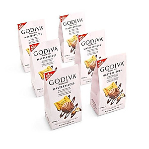Godiva Chocolatier Masterpiece Milk Chocolate Hazelnut Praline Oysters, Chocolate Treats, Praline Candy, Pack of 6