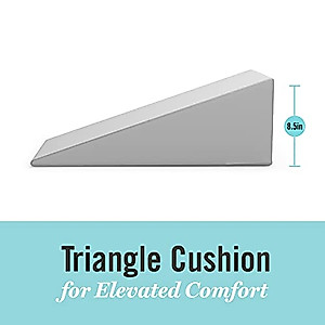 Martha Stewart Triangle Bed Wedge Cushion Pillow for Leg & Back Elevation, Sleeping & Sitting Up in