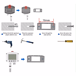 Zerodis Temperature Sensor Humidity Transmitter Wall Mount LCD Display Temperature and Humidity Sensor 4‑20mA for Green House Machine Equipment