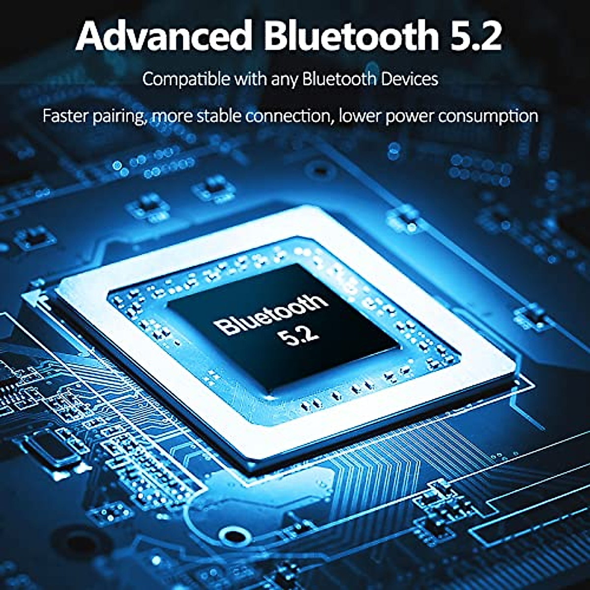 Yunerz Bluetooth 5.2 TWS True Wireless Earbuds for iPhone & Android, ENC IPX5 Waterproof Ear Buds with Wireless Charging Case, Stereo Sound and Built-in 4 Microphones, Gifts for Fathers Men Women