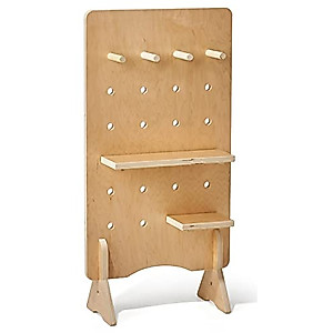 Dandelion 18 x 35 Pegboard Shelving Display, Countertop, Collapsible Design - Natural (DBMPBSM)