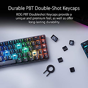 ASUS ROG Falchion NX 65% Wireless RGB Gaming Mechanical Keyboard | ROG NX Red Linear Switches, PBT Doubleshot Keycaps, Wired / 2.4G Hz, Touch Panel, Keyboard Cover Case, Macro Support (Renewed)