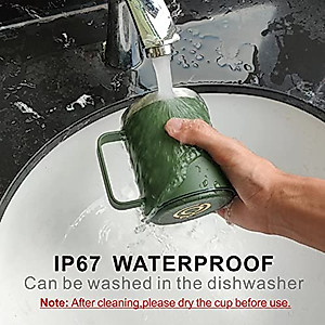 131℉ Self Heating Coffee Mug,Coffee Warmer with Mug Set,USB Powered Electric Heated Coffee Mug,Coffee Cup Heated for Desk Home & Office,Coffee Gifts(12oz Green)