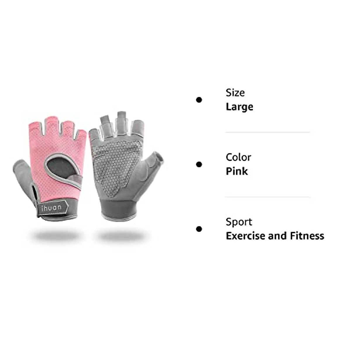 ihuan New Breathable Workout Gloves for Women & Men - No More Sweaty & Full Palm Protection Gym Exercise, Cycling， Fitness, Weightlifting, Pull-ups, Deadlifting, Rowing