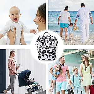 TRENDPLAY Baby Diaper Backpack for toddlers, Stroller Organizer Nappy Bag For Girls, with Insulated Pockets, Cow