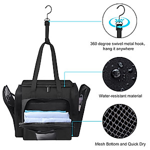 Kitguard Portable Shower Caddy Bag with Dry and Wet Separation,Hanging Shower Organizer Bag for Bathroom,Travel, Gym and Camp, College Dorm Room Essentials for Girls and Guys