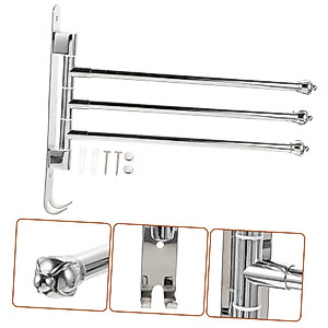 EVANEM Rotating Towel Rail Wall Mounted Hooks Swivel Towel Rack Wall Mounted Clothes Rack Bathroom Towel Hook Towel Rack for Bathroom Coat Hanger Bathroom Swing Arm Towel Bar Towel Rod