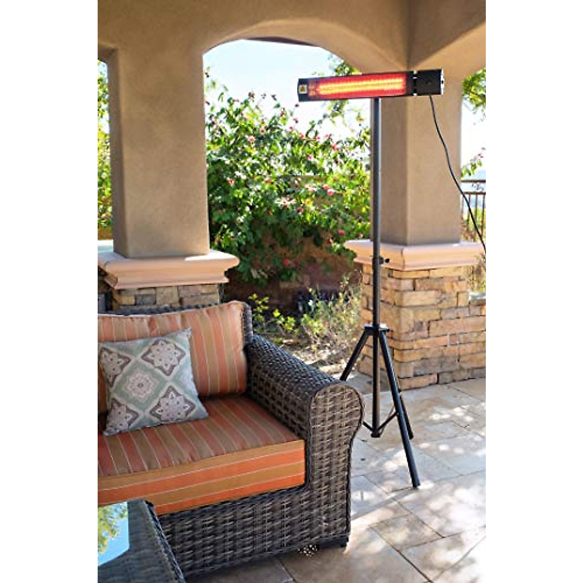 Permasteel PH-90204-BK-AM Portable Patio Heater, 39.96" x 7.16" x 11.33", Black
