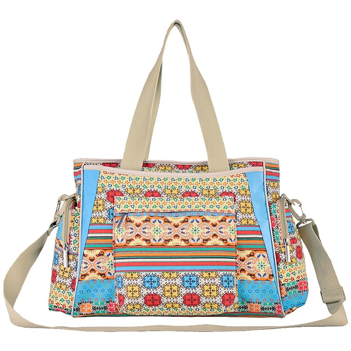 KF Baby Bohemian Diaper Bag Value Set, Crossbody Strap, Stroller Hooks, More