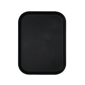 Jiwins 6 Pack Fast Food Tray 16.3x12inch Restaurant Serving Tray, Non-Slip Serving Trays, Fiberglass, Black