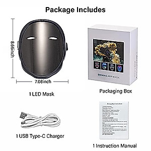 Halloween Mask LED Face Transforming Mask with Bluetooth Programmable for Halloween Masquerade Costumes Cosplay Party Light Up Mask for Adult Men Women, APP or Gesture Control, Rechargeable