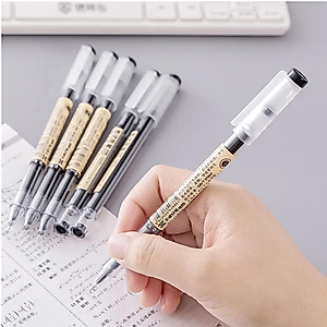 Gel Ink Pen Japanese Style Liquid Ink Rollerball Pens Quick Drying 0.35mm Ultra Fine Point Ballpoint Maker Pen Premium for Office School Stationery Supply,12 Pcs/Set, Black