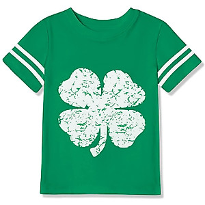 DDSOL Toddler Boy Girl St Patrick's Day Tshirt Baby Luck Green Shamrock Clover Shirt Outfit Short Sleeve Clothes Kid Saint Irish Tee Top Size 3T