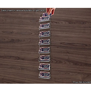 Wall Business Card Holder with Hanging Hardware for 3.5" x 2" Gift 8 Slot Card Card Rack Retail Stores or Salon Multi Pocket Clear Acrylic One Piece by Marketing Holders