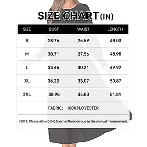 BTFBM Casual Women's 2025 Spring Dresses Elegant Wedding Guest Dress Long Sleeve Floral Midi Dress Flowy Bohemian Long Dress(Black,Small)