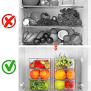 Set of 8 Pantry Organizers - Perfect Kitchen Organization or Pantry Storage - Organizers for Freezers, Countertops and Cabinets - BPA Free Clear Plastic Pantry Storage Racks