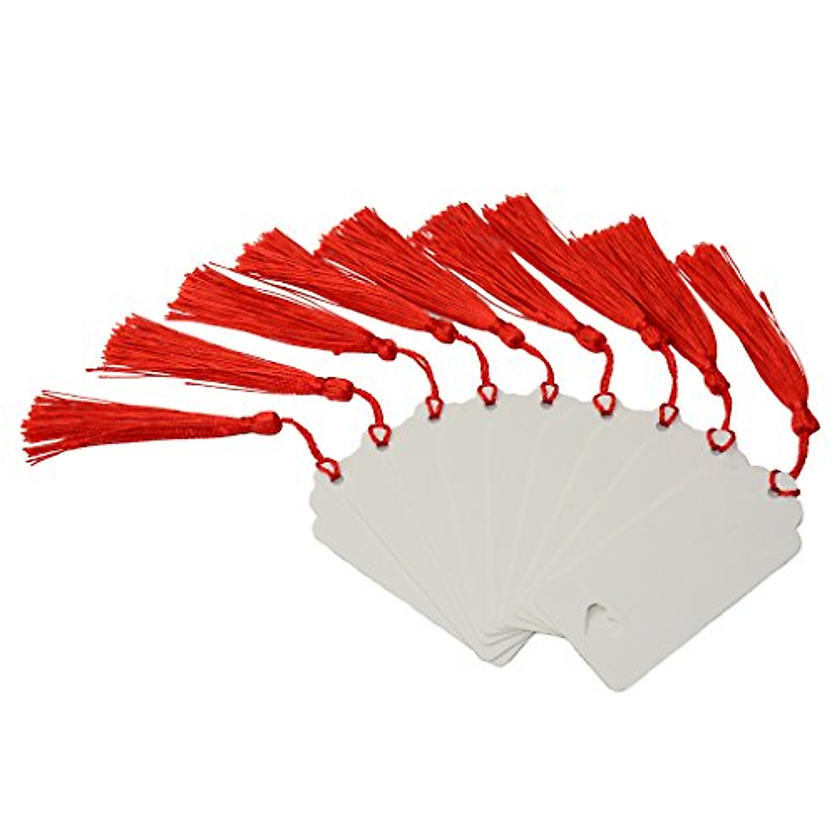 Makhry 100 Pcs Bookmarks for Women Thank You Gift Tags Book Markers with Tassels Inspirational Bookmarks Book Lovers Gifts for Women Girls Teens Students Theachers Graduations(White&Red)