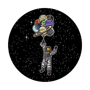 Astronaut With Balloons That Are Planets - Spaceman Galaxy PopSockets Swappable PopGrip
