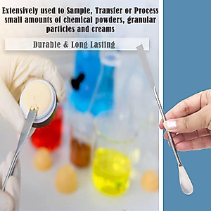 A2Z-DE002 Stainless Steel Double Ended Micro Lab Spatula Sampler, Square & Flat Spoon End, 9" Length