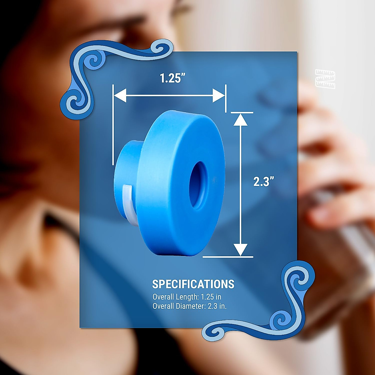 TERA PUMP TRRWC02 Reusable No-Splash Cap for 48mm Screw Top Snap on Crown Top, 3 Gallon to 6 Gallon Bottle Water Dispensers with Probes
