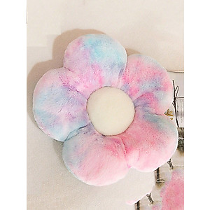 QWINEE Plush Pet Cat Bed Tie Dye Flower Design Cat Bed Warm Soft Dog Bed Mat Cosy Sleeping Bed for Small Medium Dog Puppy Kitten Kitty Coral Pink one-size