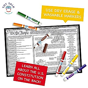 Tot Talk Placemat U.S. Constitution Meal Dining Kids Mat tot1079