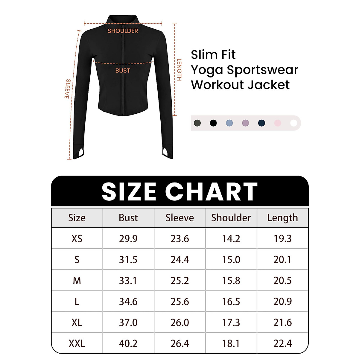 Tanming Women's Full Zip Seamless Workout Jacket Running Yoga Slim Fit Track Jacket (Navy-M)