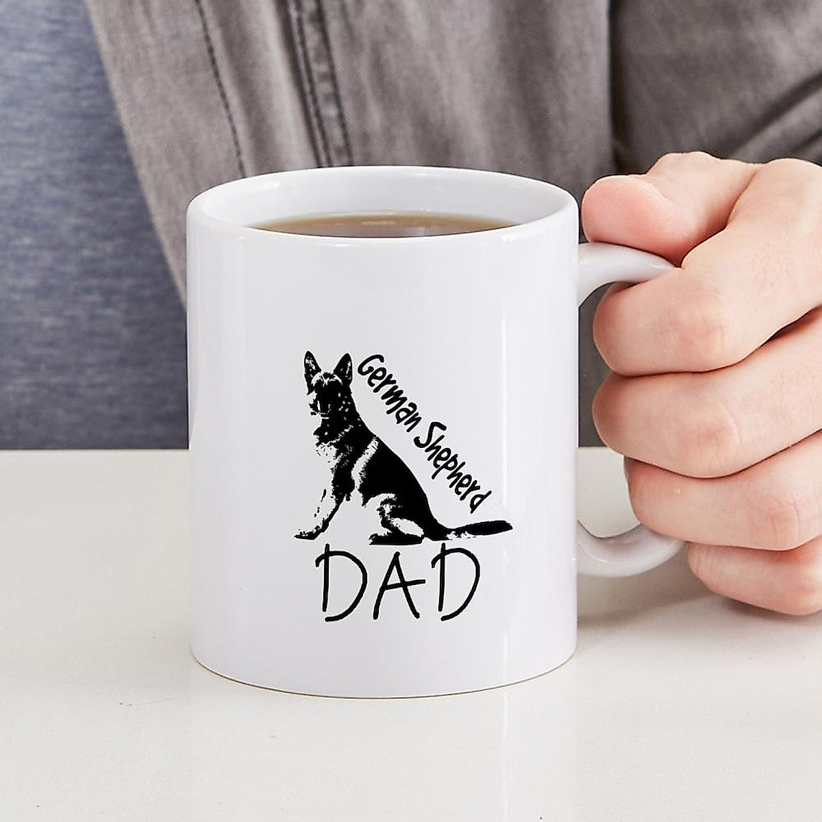 CafePress German Shepherd Dad Mugs Ceramic Coffee Mug, Tea Cup 11 oz