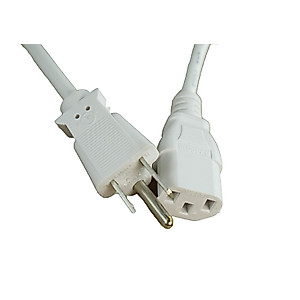 [UL Listed] OMNIHIL White 30 Feet Long AC Power Cord Compatible with Zebra ZM400