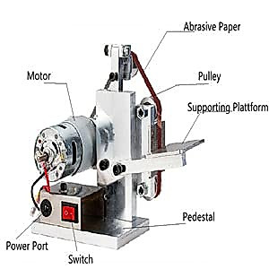 Cozyel 110V Mini Belt Sander Electric Sanding Polishing Grinding Machine Knife Apex Edge Sharpener 9000RPM with 10PCS Abrasive Belts for Metal Wood Acrylic Polish