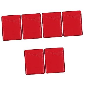 UKCOCO 6 Pcs Mobile Phone Sticker Card Case Holder for Cellphones Card Case Wallet Cellphone Holder Phone Card Holder Stick on Phone Case Elastic Wallet Stick on Card Holder for Phone Pu