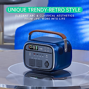 UIBI Portable Power Station 666Wh,700W Battery Generator Portable with 100W PD [Bidirectional], Pure Sine Wave 110V AC [Rubber Cap], Portable Generator for Camping,Travel,Off-grid