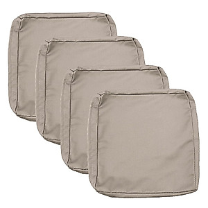 Sqodok Patio Cushion Cover 25x25 inch, Waterproof Outdoor Cushion Covers Replacement for Outdoor Furniture, Large Cushion Slipcover Set of 4 Sectional Cushions Cover for Sofa Couch Chair, Tan