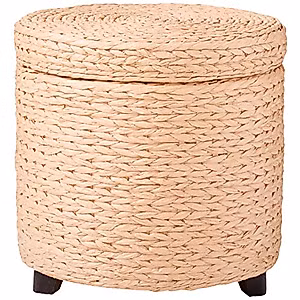 Oriental Furniture Rush Grass Storage Footstool - Natural