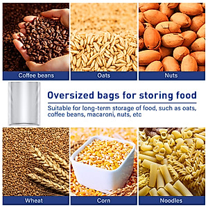 50 Pack 1 Gallon Mylar Bags for Food Storage with Oxygen Absorbers for Rice, Grains, Coffee Beans and Emergency Long Term Food Storage