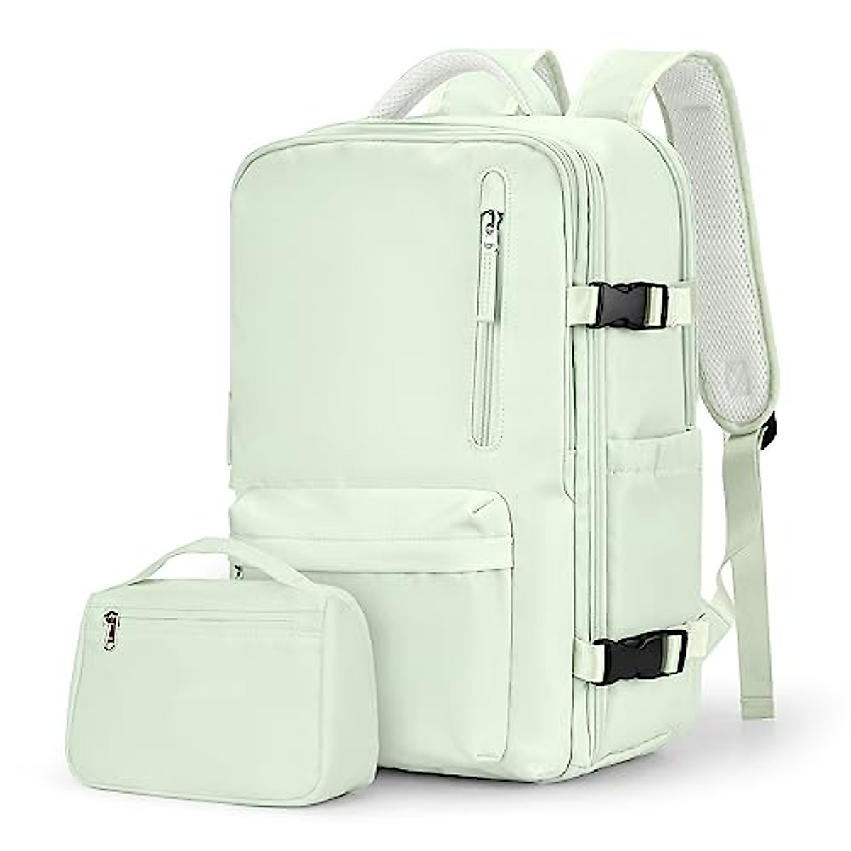 VGCUB Large Travel Backpack,Carry on Backpack for Women Men Airline Approved Gym Backpack Waterproof Business Laptop Daypack,Green With Toiletry Bag