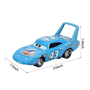 Car 2 3 Toys Mater Chick Hicks The King Doc Hudson Sheriff Diecast Car Toy Set for Boy Kids (7pcs)