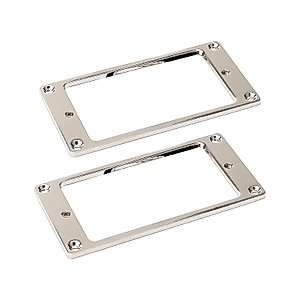 Metal Flat Electric Guitar Humbucker Pickup Ring, Frame Mounting Ring, Bridge Neck Pickups Cover Frame Replacement Part, Pack of 2 (chorme)