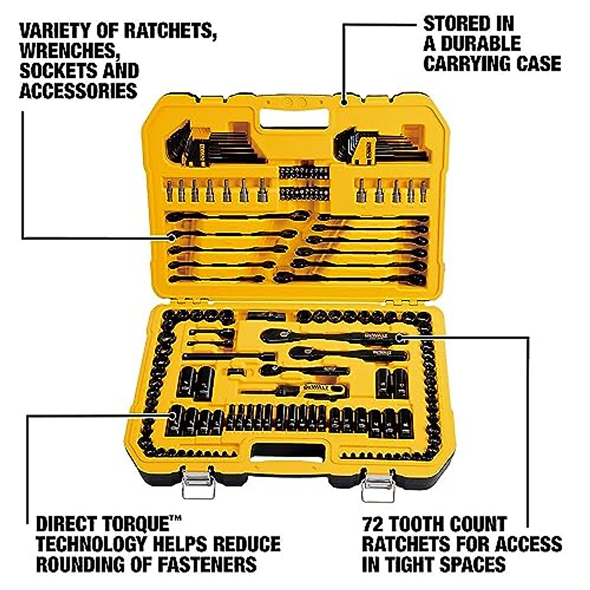 DEWALT Mechanics Tool Set, 184 Pieces (DWMT45184)